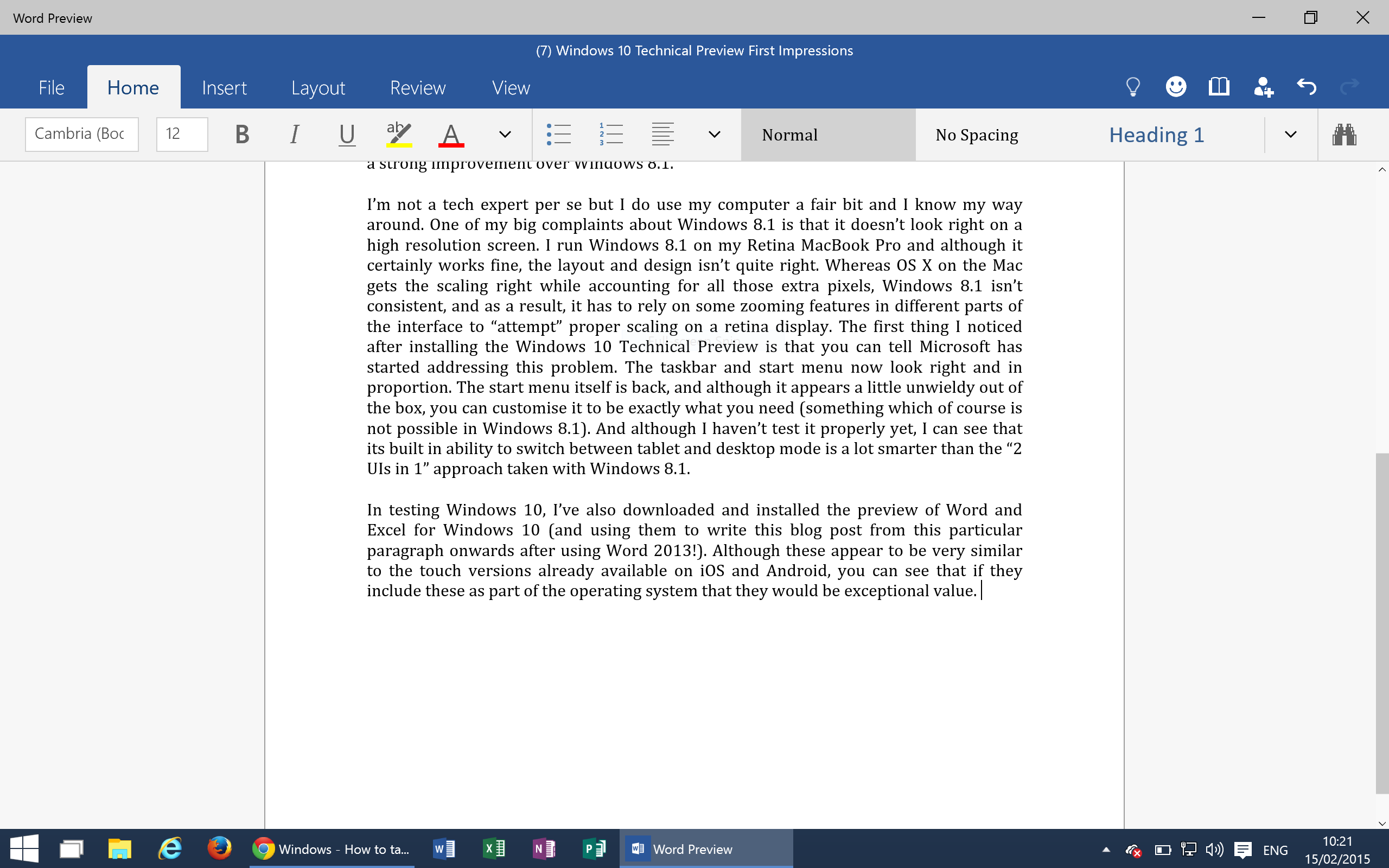 Windows 10 Technical Preview: First Impressions – SciTech Culture